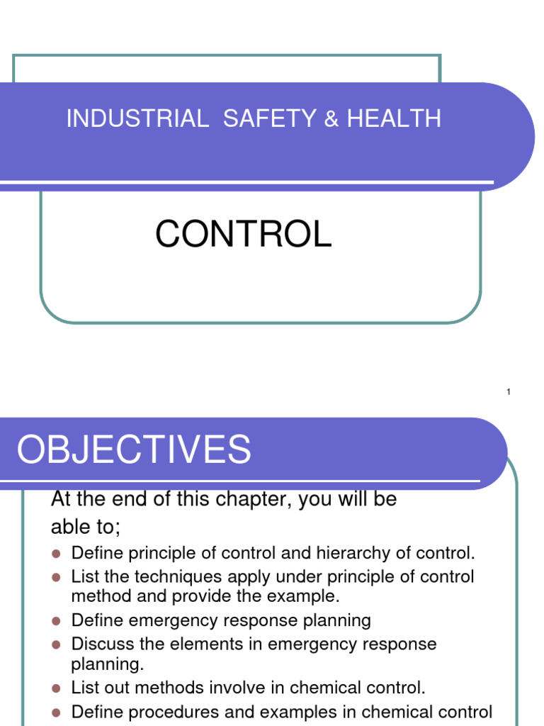 NKB30103 Chapter 4 Hierarchy of Control | Download Free PDF | Personal ...