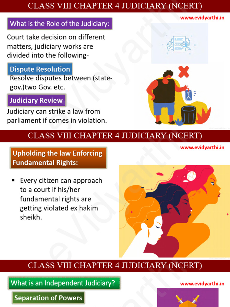Role of Judiciary in Class 8 Civics | PDF | Judiciaries | Appeal