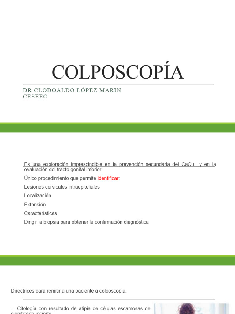 Colposcopía: Guía Completa y Beneficios | PDF | Biopsia | Medicina CLINICA