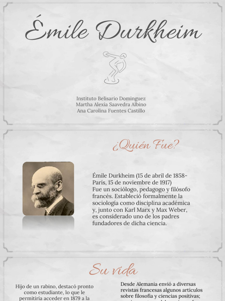 Émile Durkheim | PDF | Emile Durkheim | Sociología