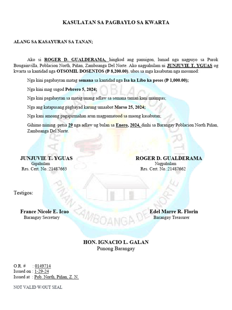 Kasulatan Sa Pagbaylo | PDF