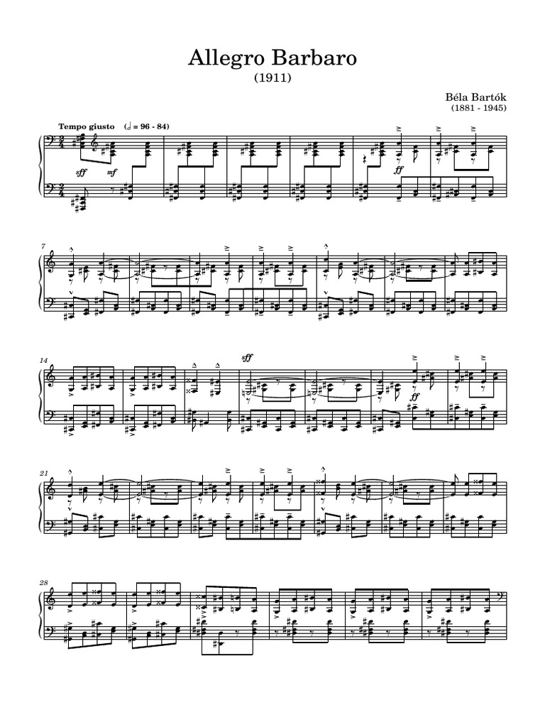 Bartk - Allegro Barbaro | PDF