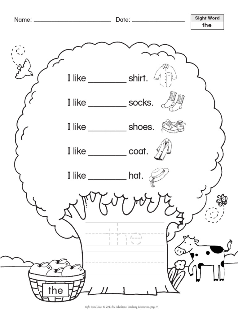 Sight Word Trees for Early Readers | PDF | Self-Improvement