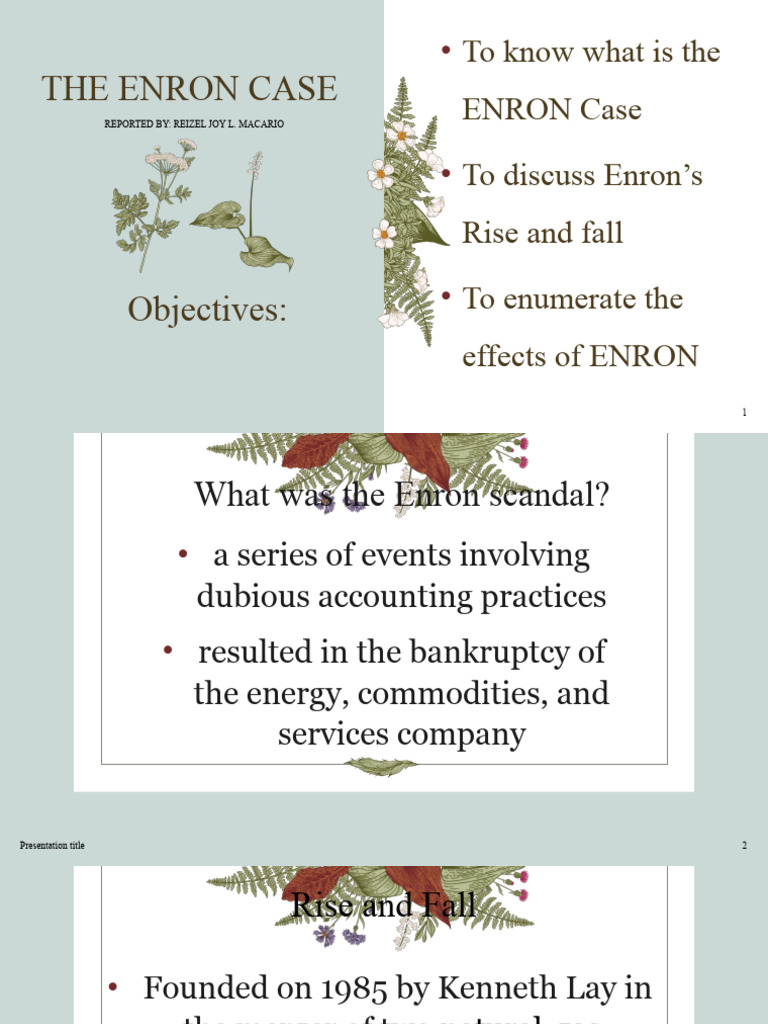 The Enron Case | PDF | Enron | Sarbanes–Oxley Act