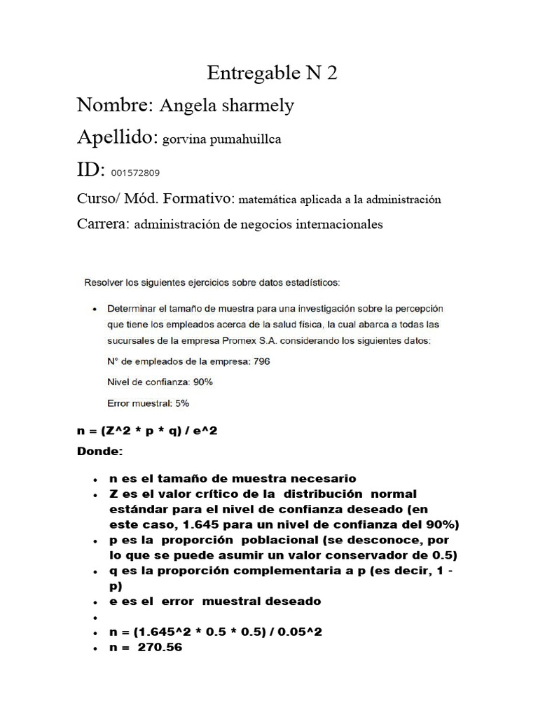 Entregable N 2 | PDF | Intervalo de confianza | Teoría estadística