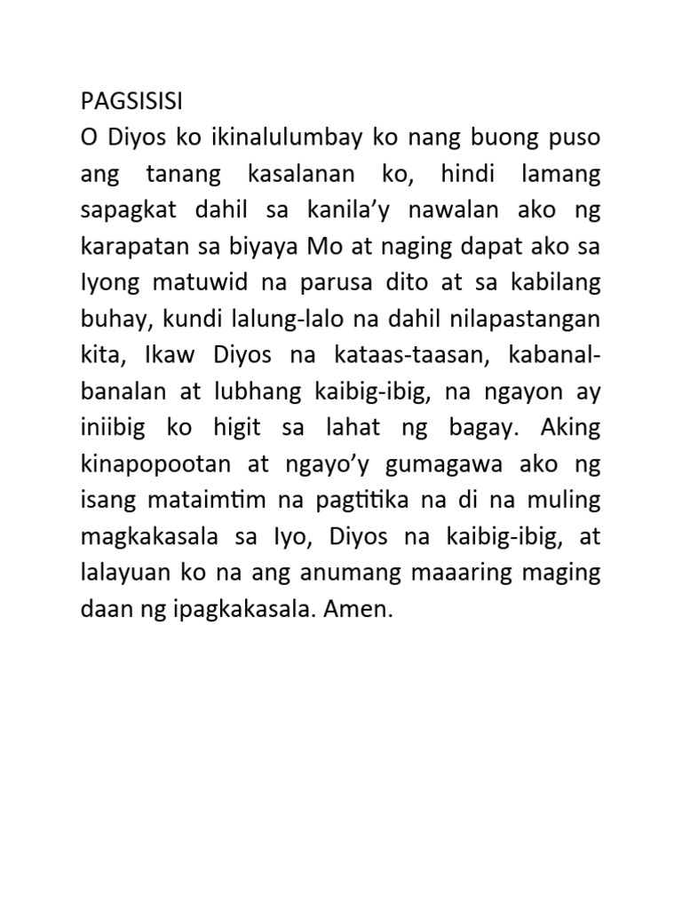 Padre Pio Pagsisisi | PDF