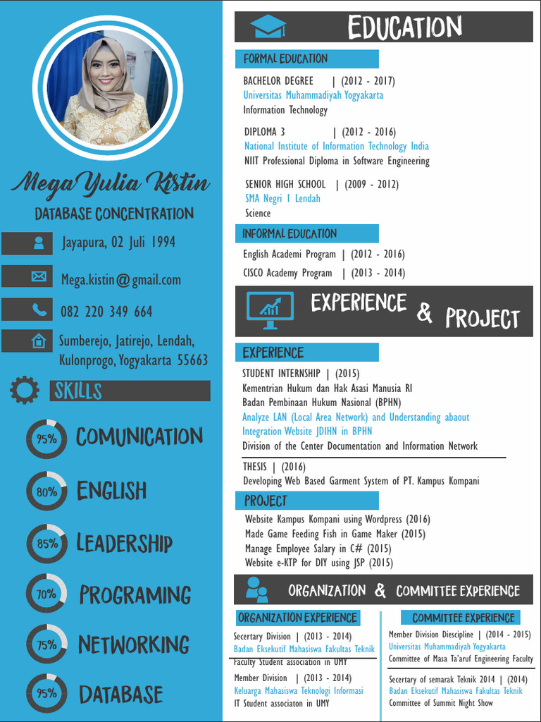 CV Mega Yulia Kistin | PDF | Computing