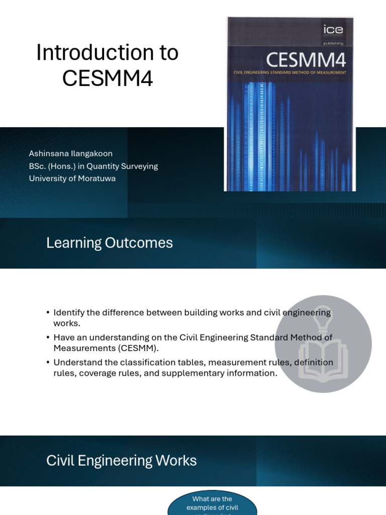 Introduction To CESMM4 | PDF | Engineering | Civil Engineering