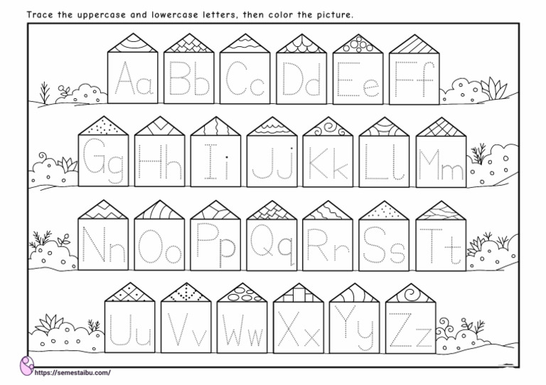 tracing-letters-uppercase-lowercase-house | PDF