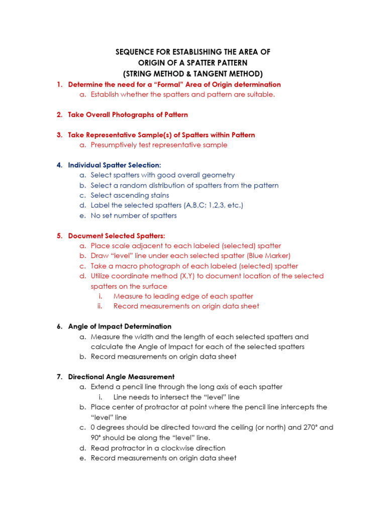 Bpa Steps - Establishing Area of Origin | PDF | Angle | Cartesian ...
