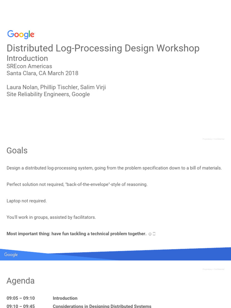 SRE Log-Processing Workshop | PDF | Solid State Drive | Replication (Computing)