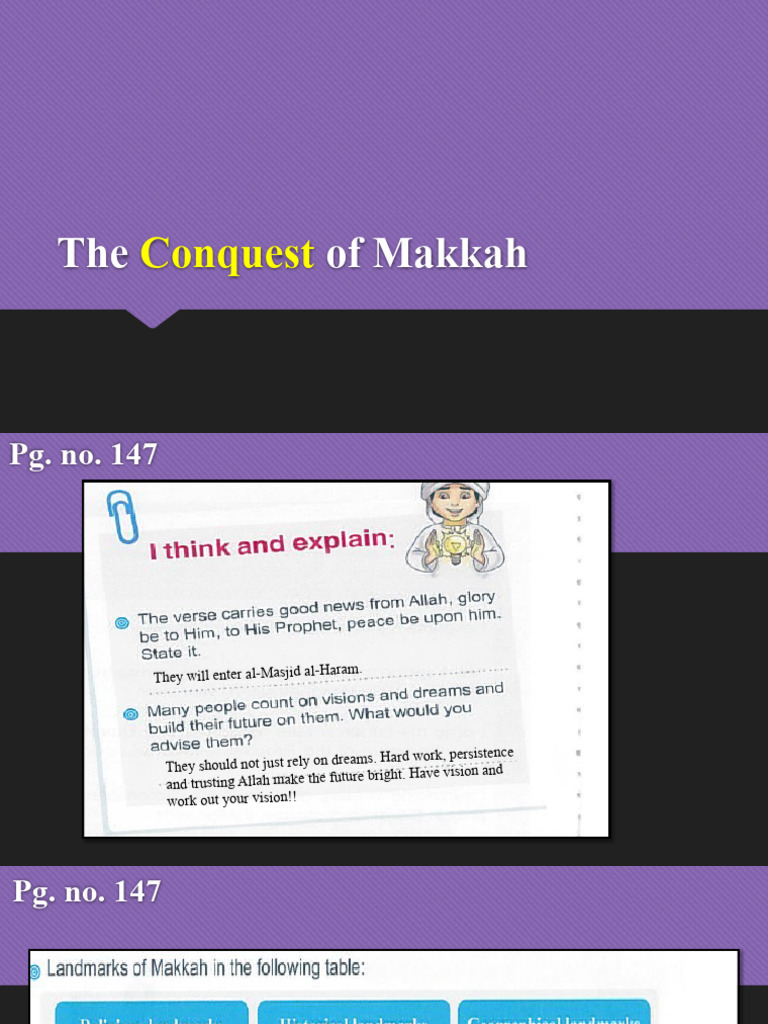 Grade 8 - Answer Key - The Conquest of Makkah | PDF | Mecca | Muhammad