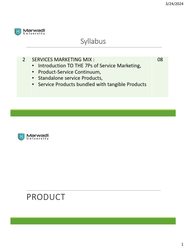 Services Marketing Mix Syllabus | PDF | Franchising | Brand