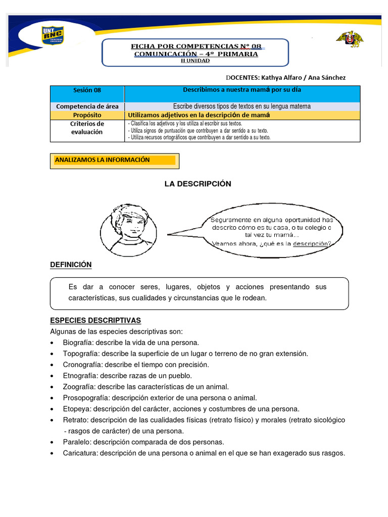 Ficha 8 La Descripción | PDF
