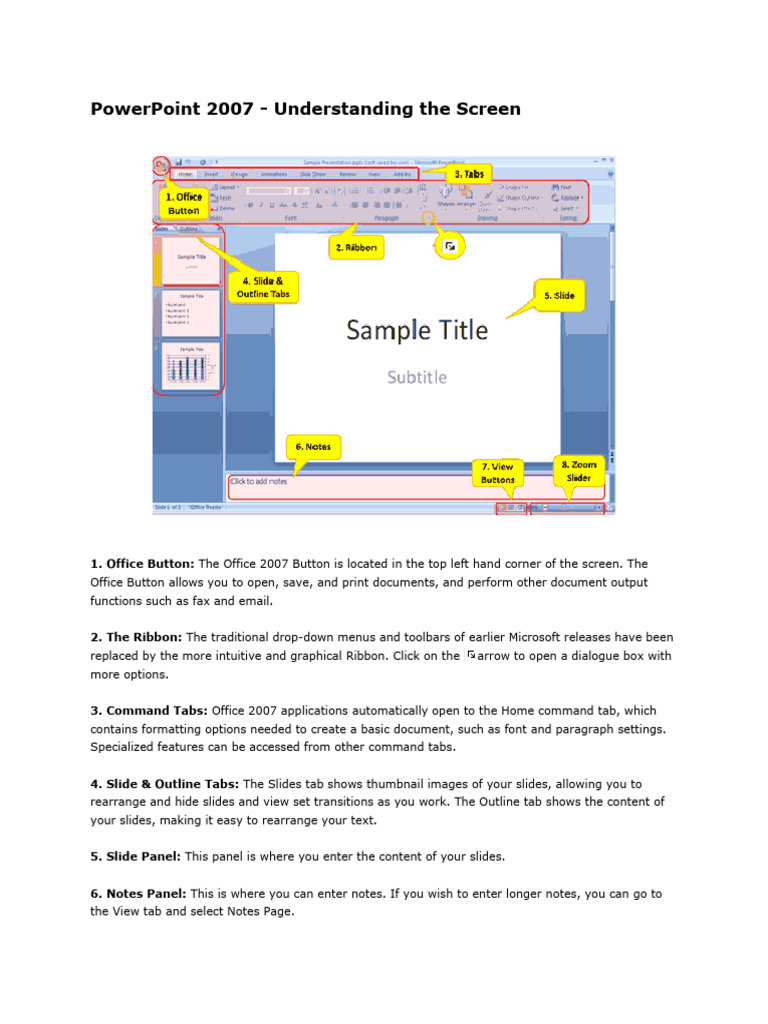 PowerPoint 2007 | PDF | Cursor (User Interface) | Graphical User Interfaces