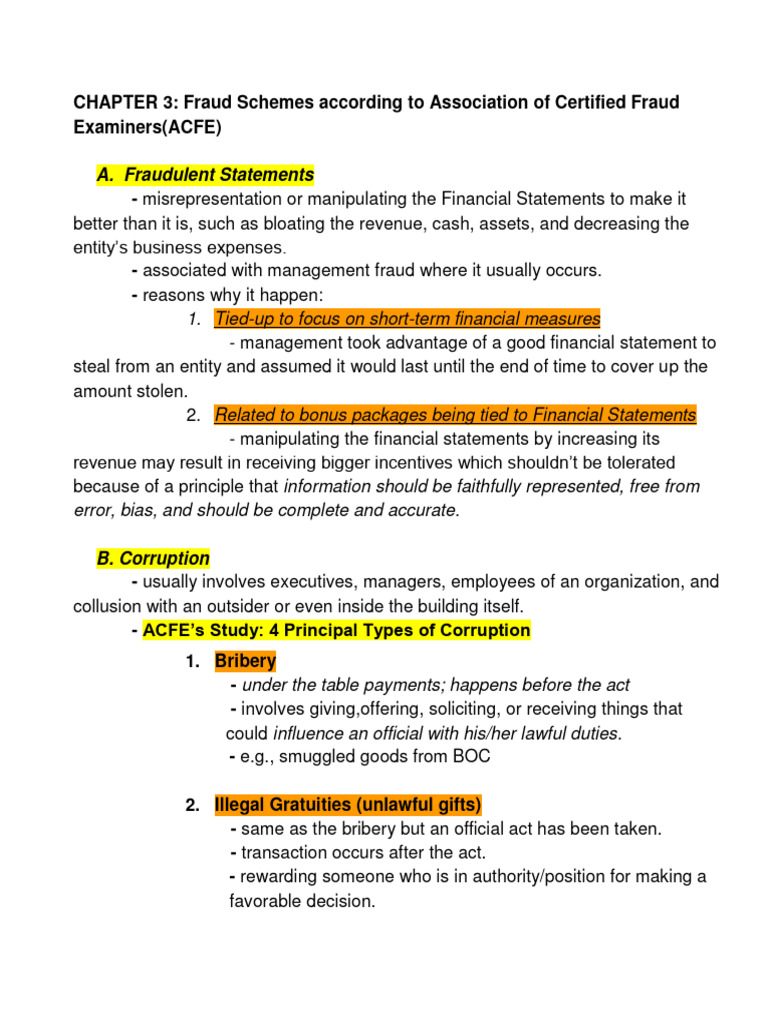Chapter 3 - Fraud Schemes | PDF | Internal Control | Bribery