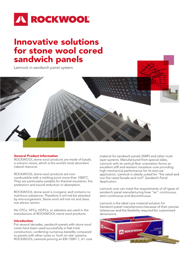 ROCKWOOL Lamrock Sandwich Panel Data | PDF | Wall | Chlorofluorocarbon
