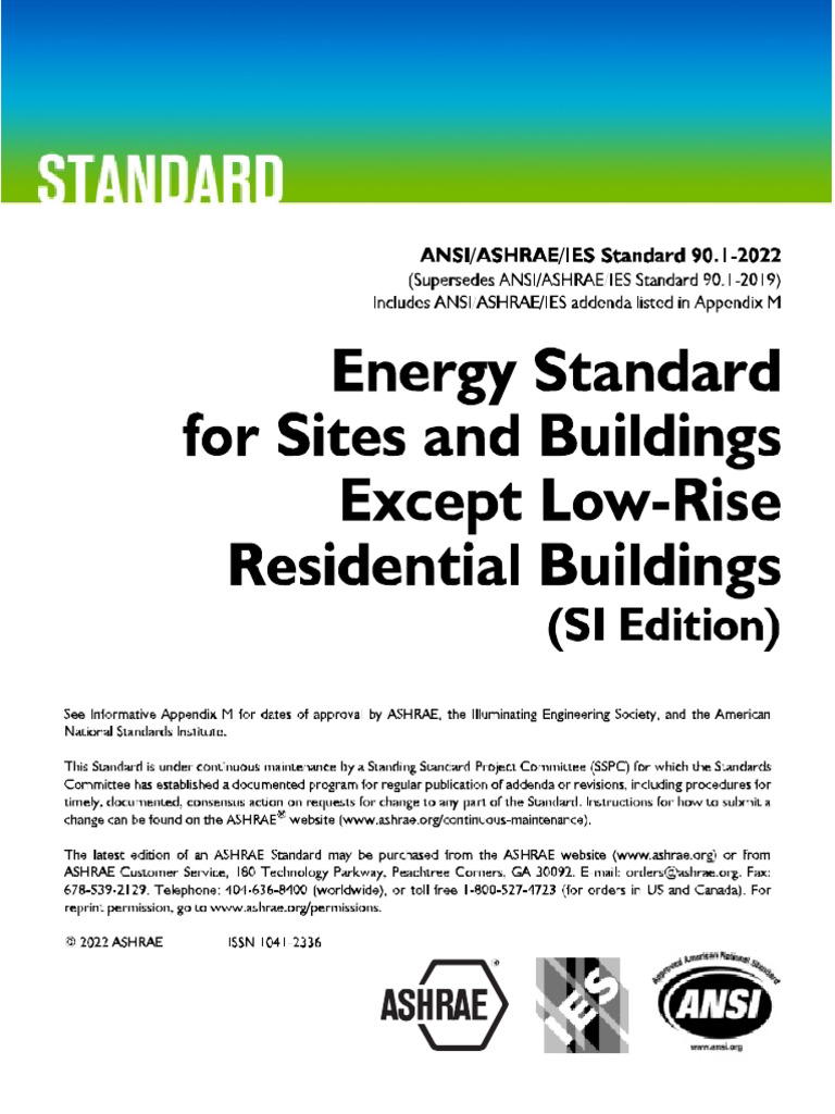ASHRAE 90.1-2022 - Energy Standard For Buildings - SI | PDF