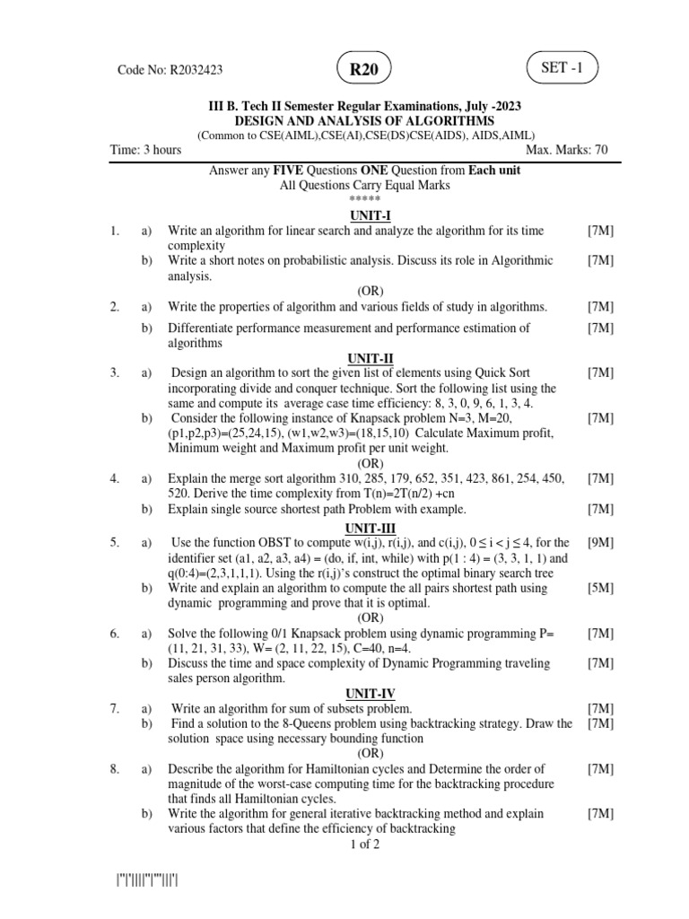 Computer Course Daa Pdf Computational Complexity Theory Time Complexity 
