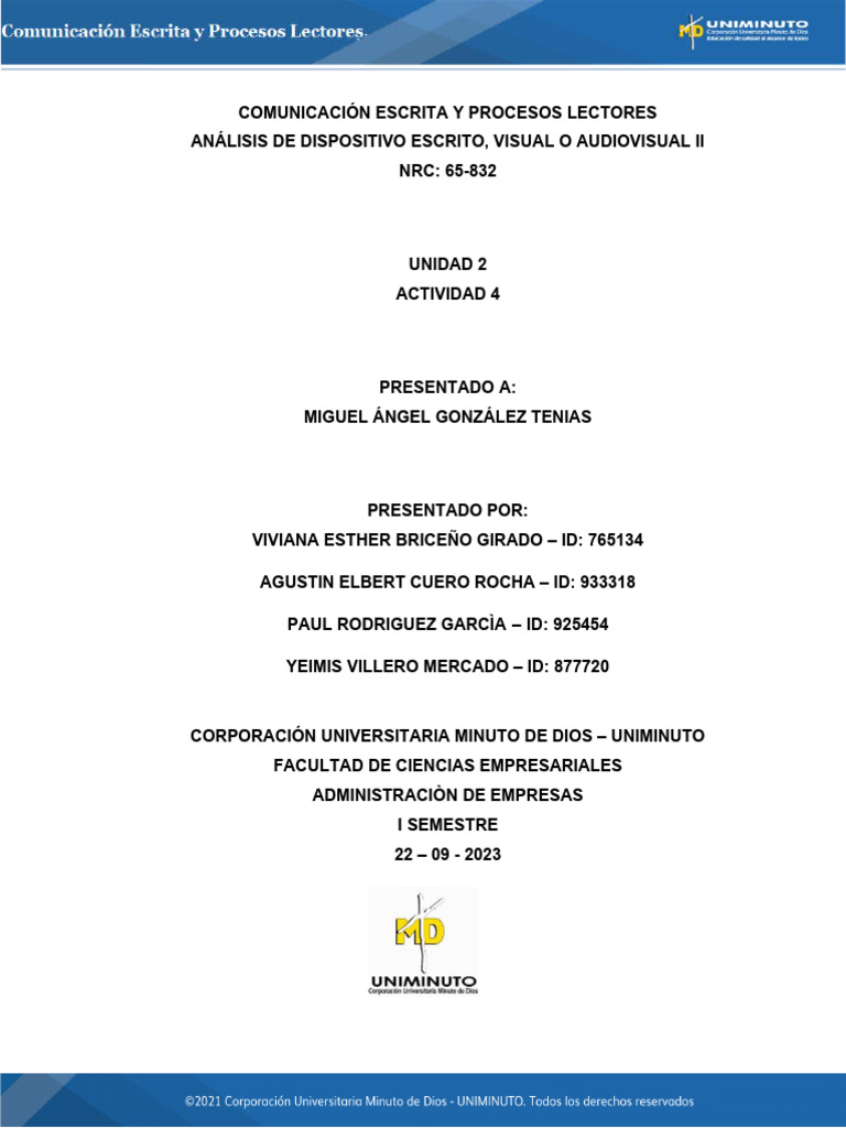 Comunicación Escrita y Procesos Lectores | PDF