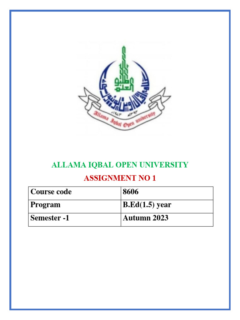 8606 Assignment 1 | PDF | Socialization | Classroom Management