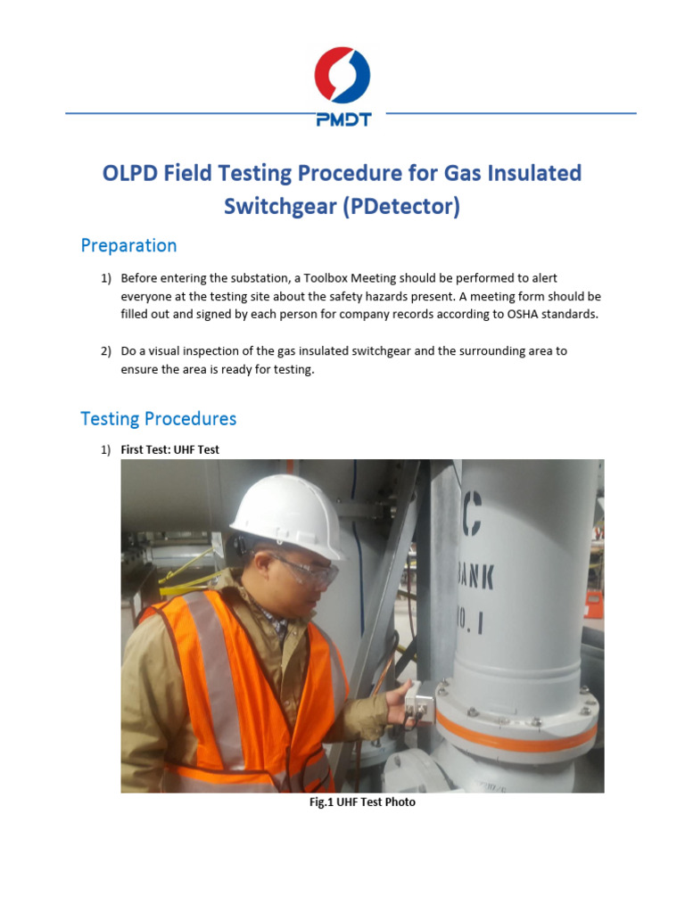 GIS Testing Procedure - PDetector | PDF | Amplifier | Sensor