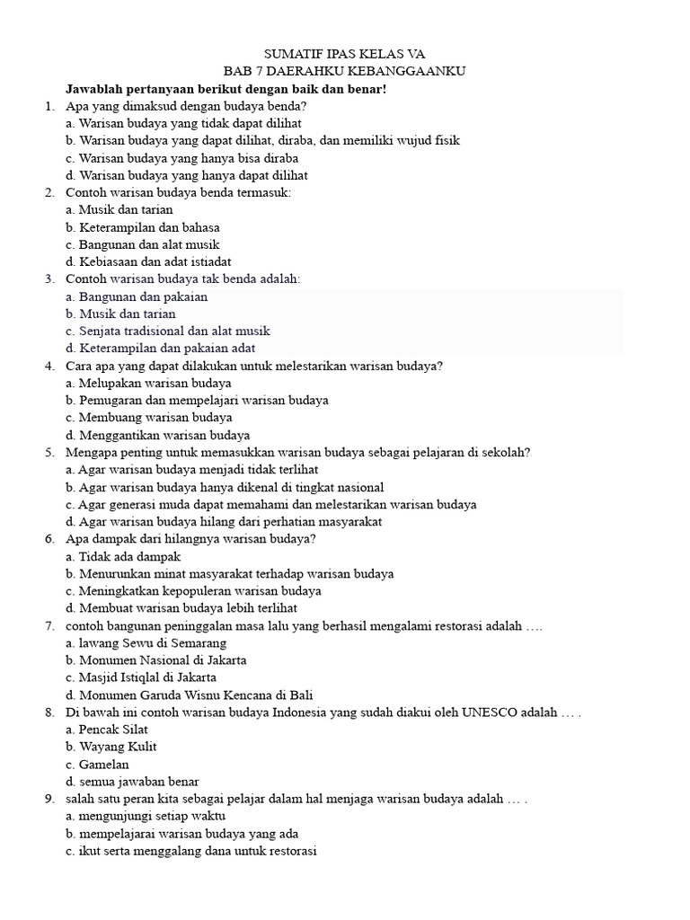 Sumatif 3 Ipas Kelas Va | PDF