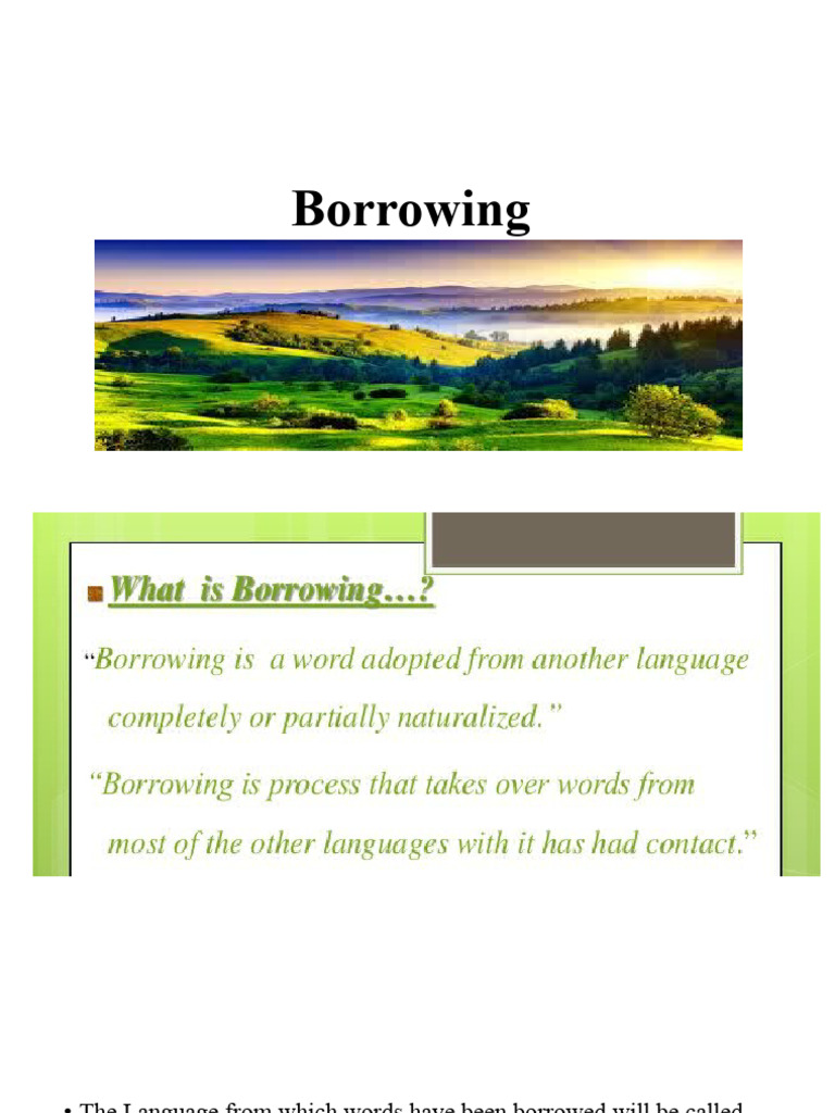 Borrowing and Its Types | PDF | Career & Growth | Language Arts ...