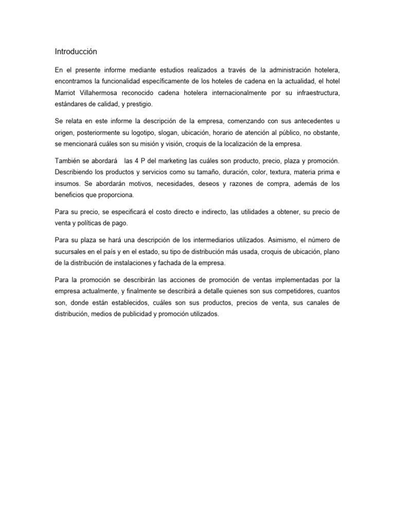 Conclusión Informe de Ventas | PDF | Business | Marriott International