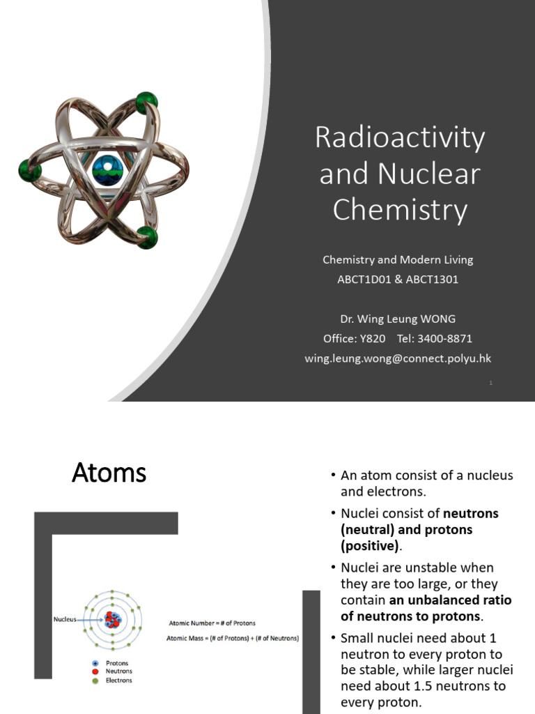 Lecture 5 - Radioactivity and Nuclear Chemistry - Updated by WWL | PDF ...