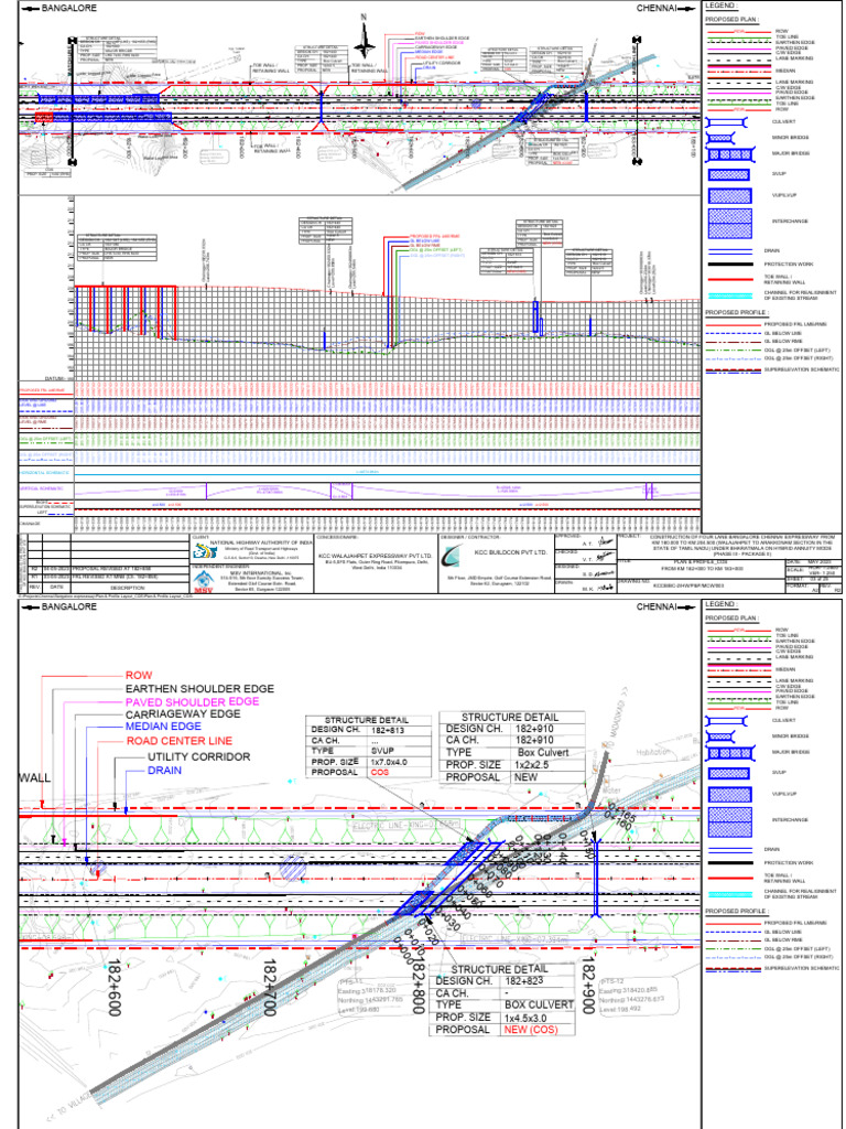 Plan & Profile Layout - COS 182+000 To 183+000 - 230531 - 192907 | PDF