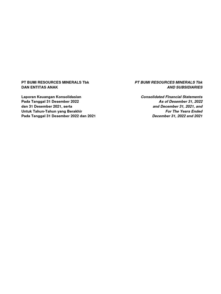 Laporan Keuangan Konsolidasi 2022-2021 | PDF