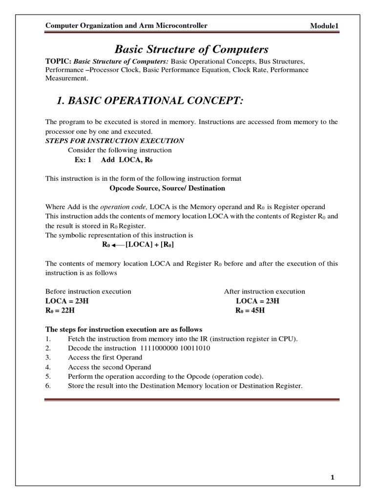 Module 1 - CO | PDF | Central Processing Unit | Computer Data Storage