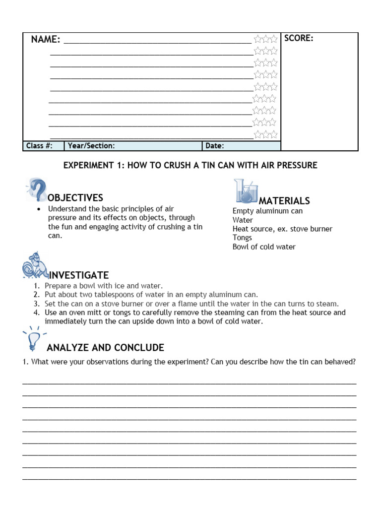 Rinhs Science 8 3rd Experiment 1 How To Crush A Tin Can With Air ...