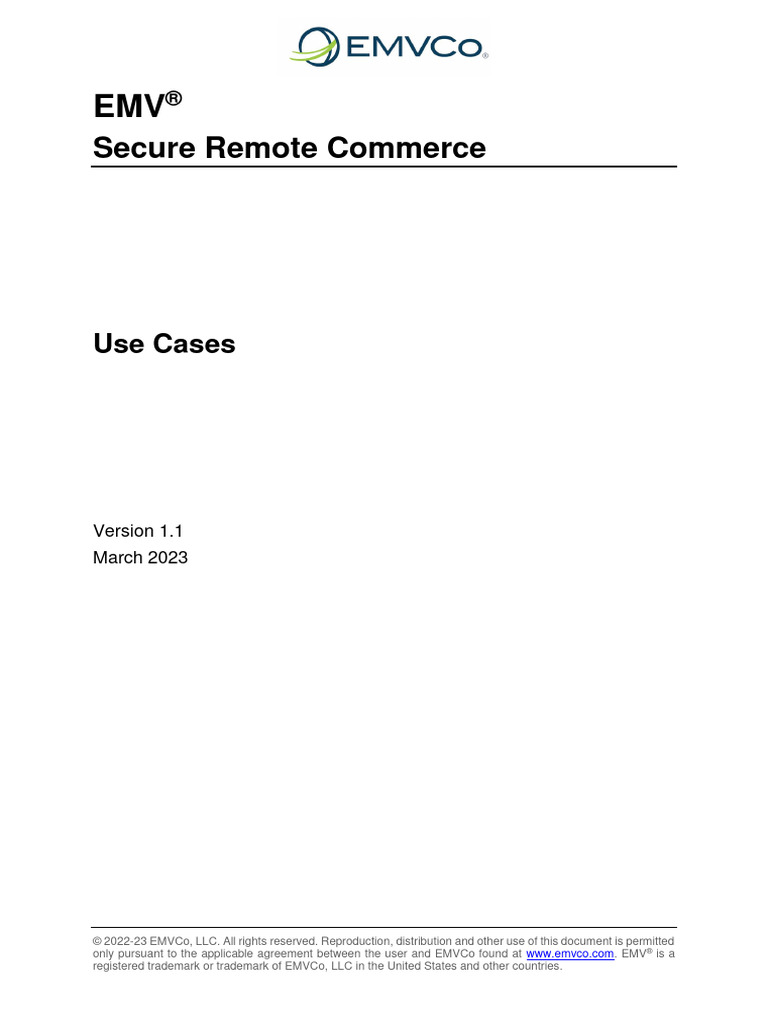 EMVCo Secure Remote Commerce Use Cases v1.1 1 | PDF | Emv | Use Case