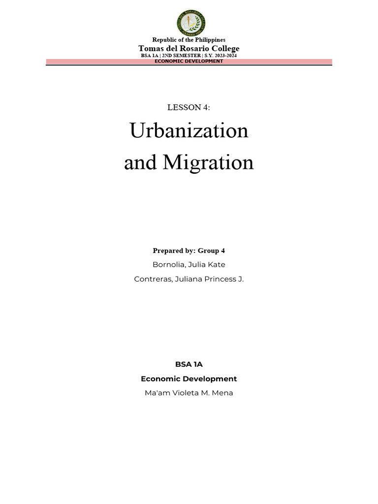 Urbanization Migration | Download Free PDF | Urbanization | Immigration