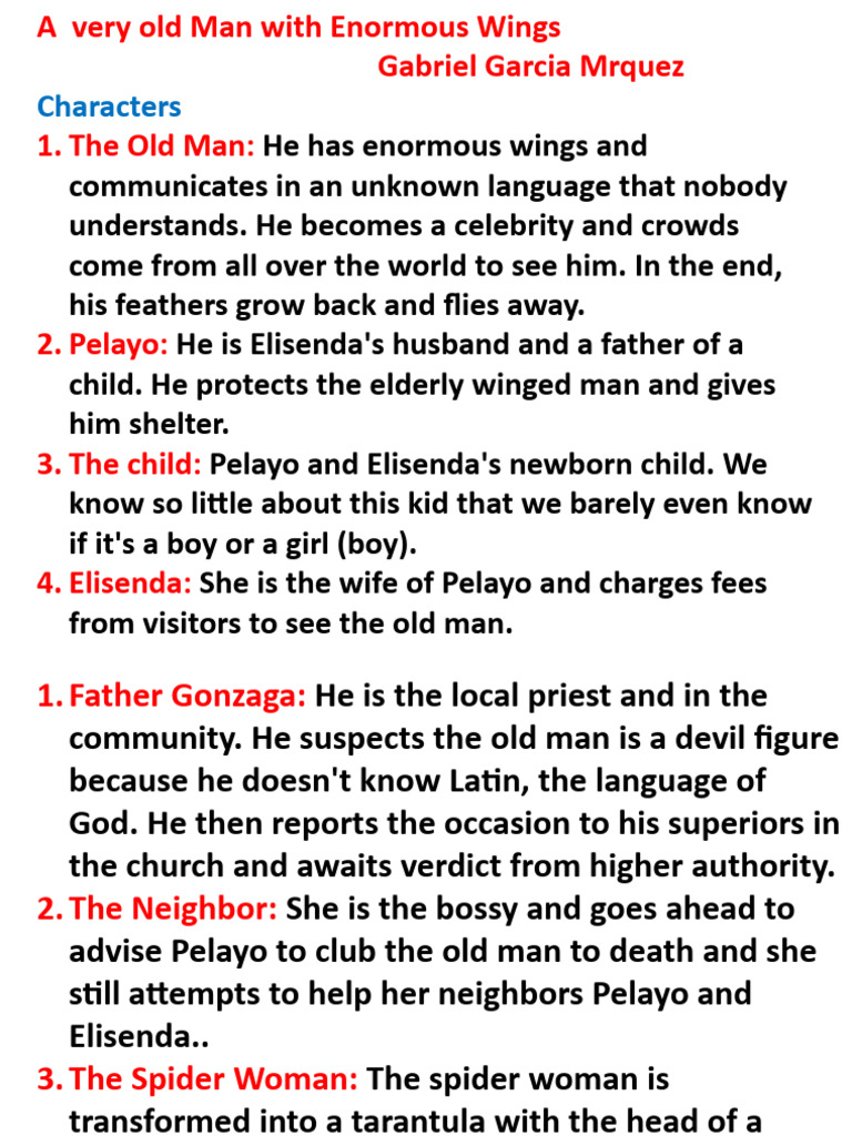 A Very Old MAn With Enormous Wings | PDF