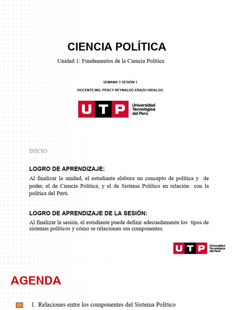s3 Sesion 1 Componentes Politicos | PDF | Sistemas politicos | Sociedad