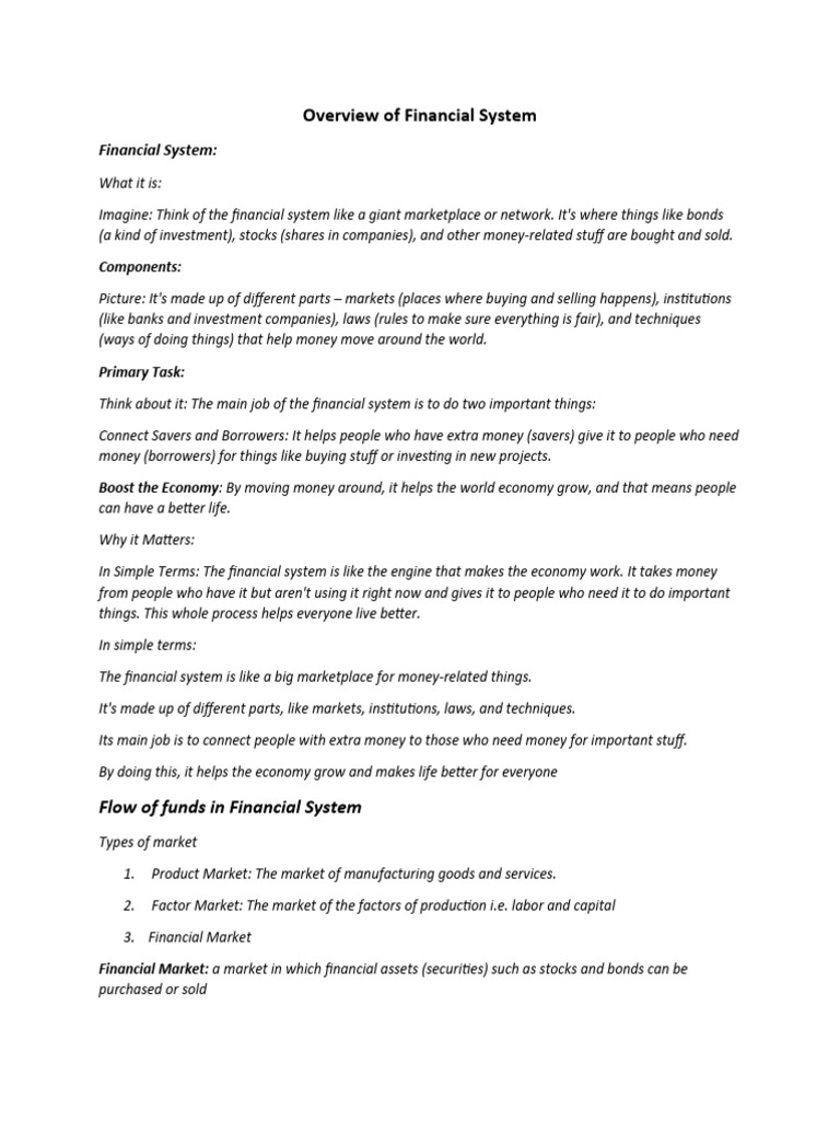 Understanding the Financial System Basics | PDF | Securities (Finance ...