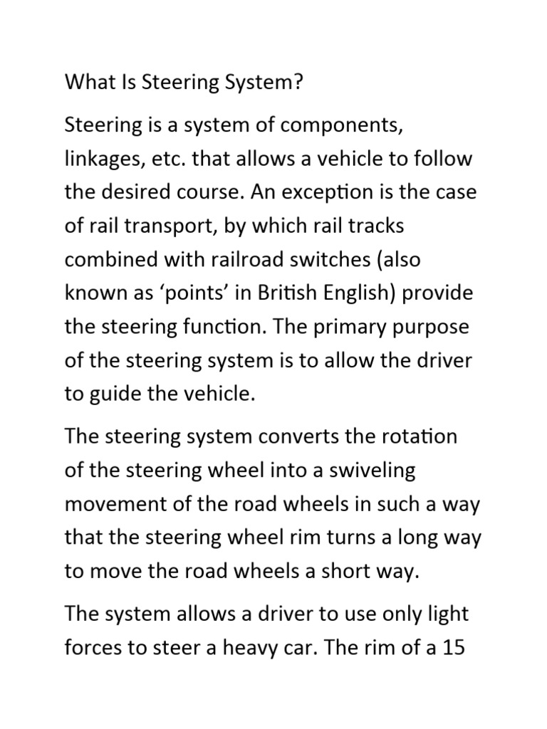 What is Steering System | PDF | Steering | Axle