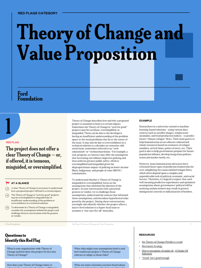 Theory of Change and Value Proposition | Download Free PDF | Theory | Needs Assessment