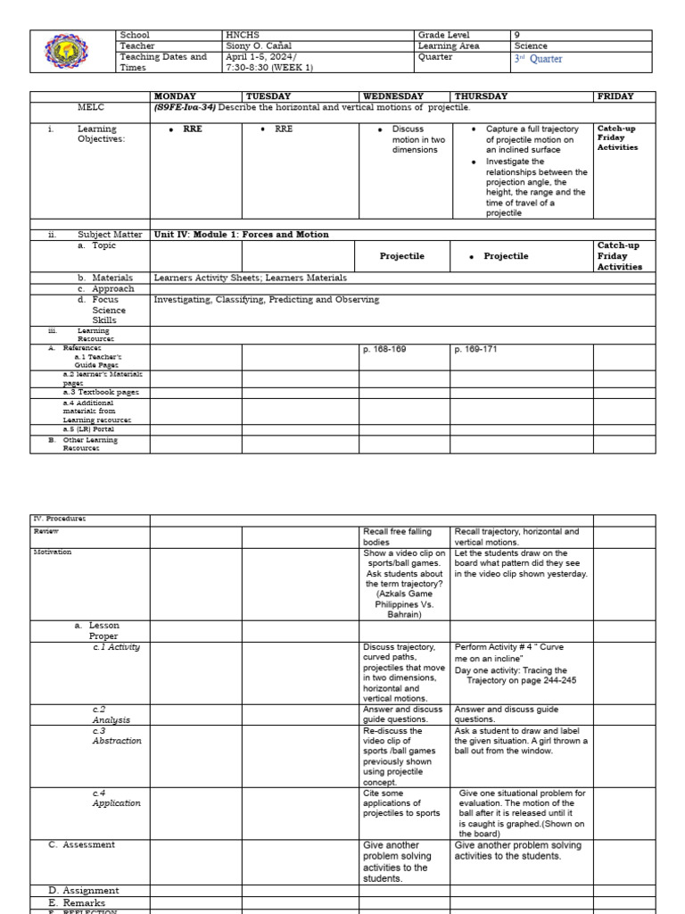 Week 1 | PDF | Trajectory | Learning