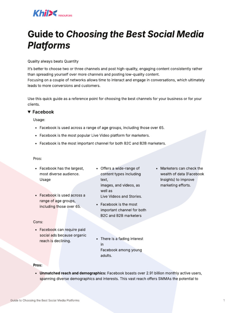 Guide To Choose Platforms | PDF