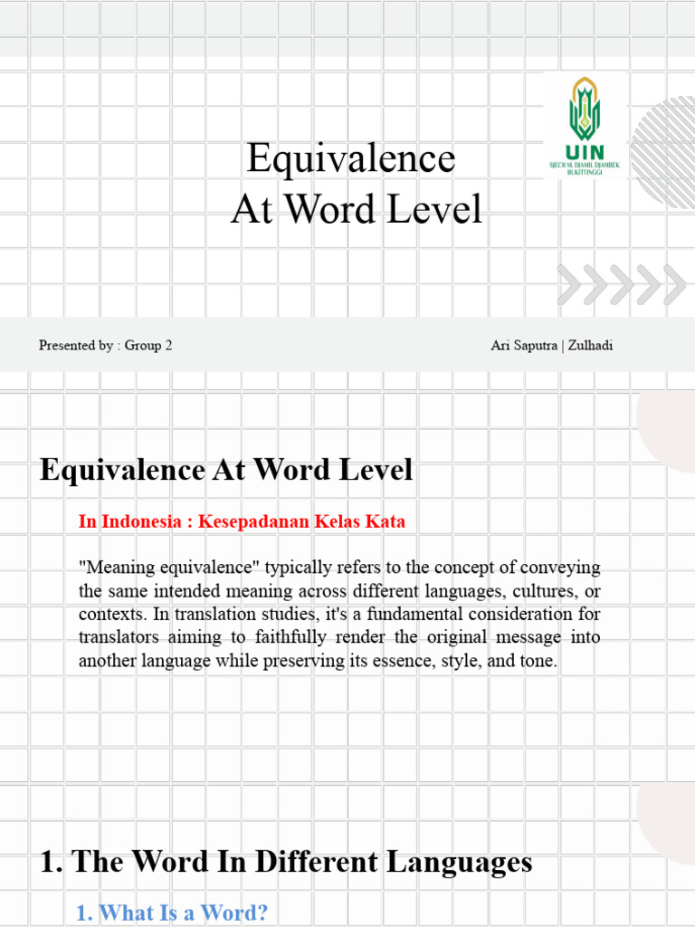 1 Equivalence at Word Level | PDF | Word | Semantics
