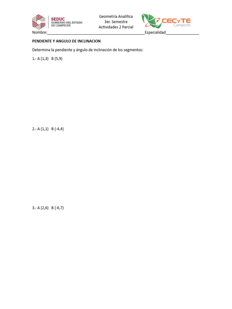 Carpeta de Evidencia - Geo - Ana - 2P | PDF | Pendiente | Línea (geometría)