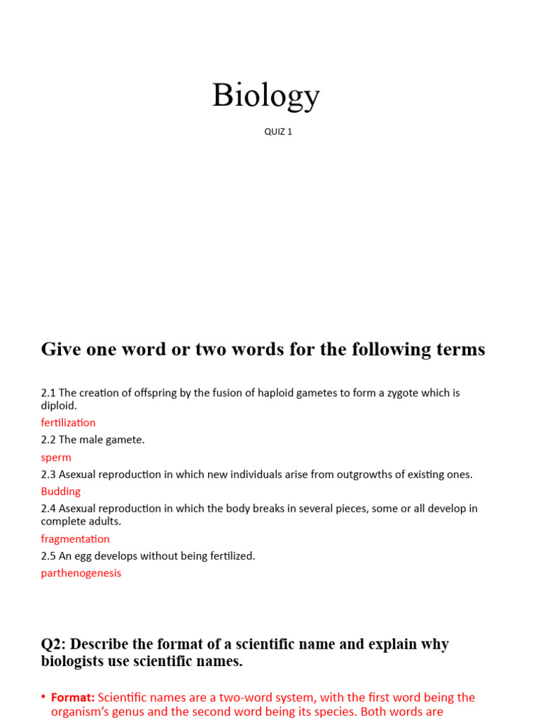 Biology Quiz 1st Year Pdf Moss Sexual Reproduction