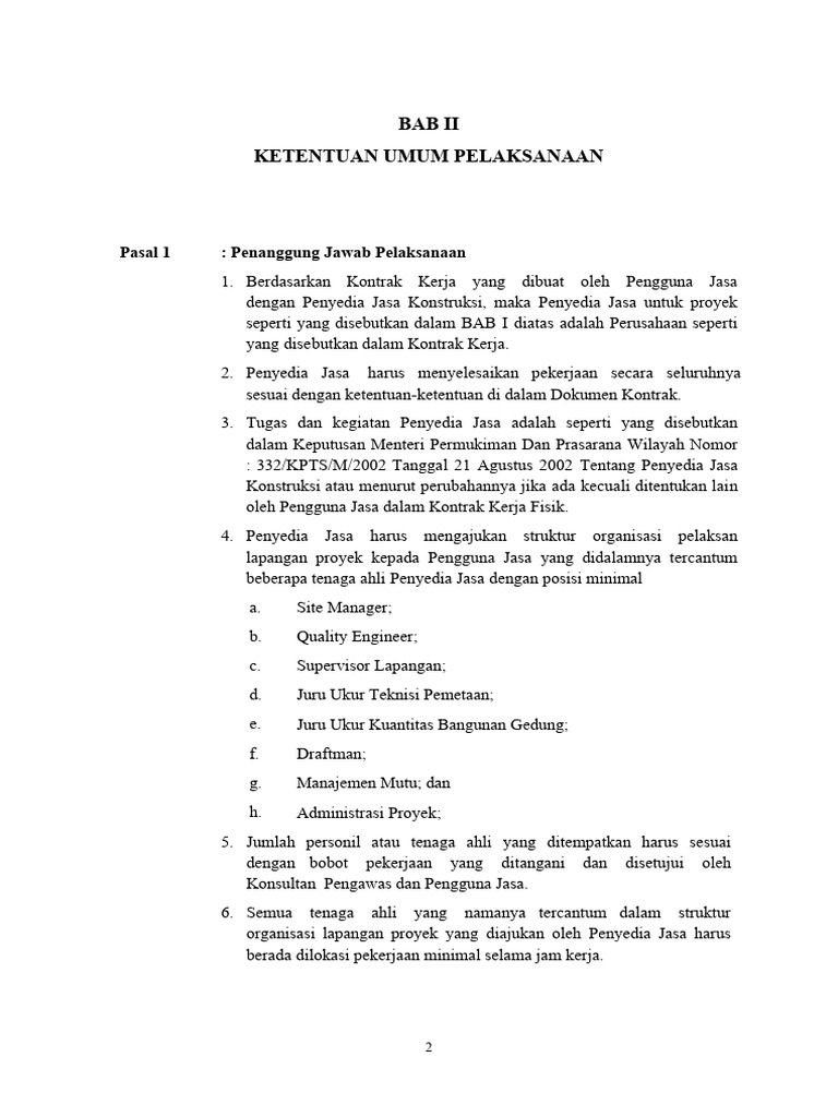 Bab 2 Ketentuan Umum Pelaksanaan | PDF | Pengelolaan Keuangan & Uang