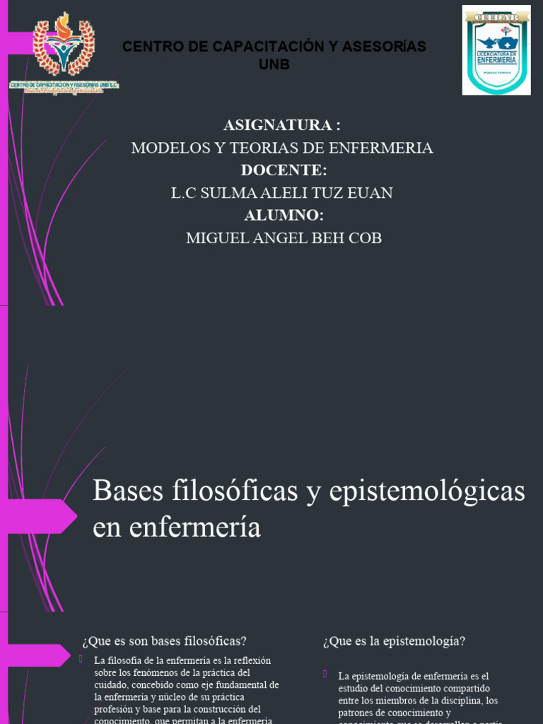 Bases Filosoficos y Epistemologicos en Enfermeria - 103915 | PDF | Enfermería | Paradigma