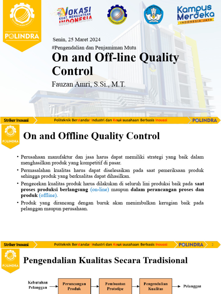 Pertemuan 4 - On and Offline Quality Control | PDF | Bisnis | Teknologi ...