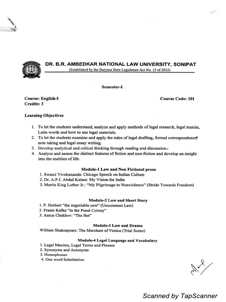 BALLB - 1st Sem | PDF